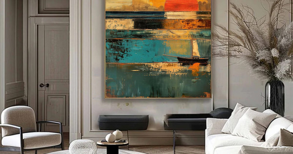 Ape Liniștite - Tablou Abstract | ViZIO Tablouri Canvas ️