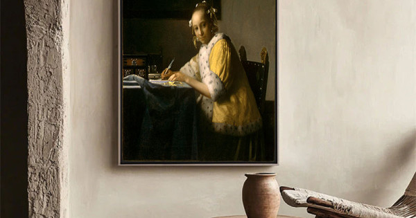 O doamna scriind - Reproduceri pictori celebri | ViZIO Tablouri Canvas ️