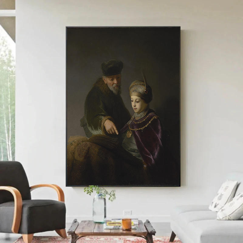 Tânărul Student și Îndrumătorul Său – Rembrandt | ViZIO Tablouri Canvas ️