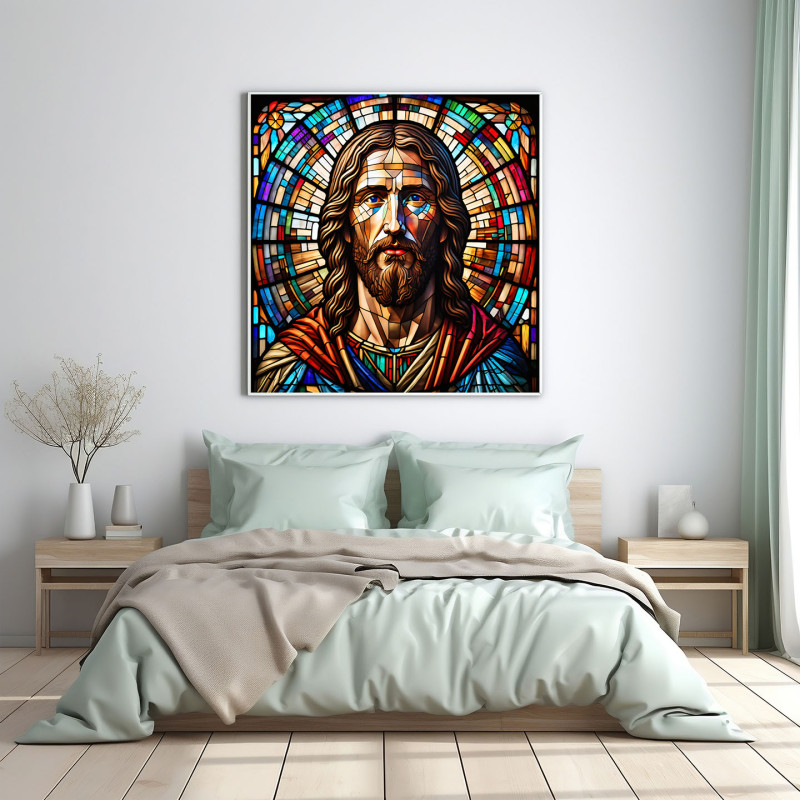 Isus vitraliu - Tablou religios | ViZIO ⭐⭐⭐⭐⭐