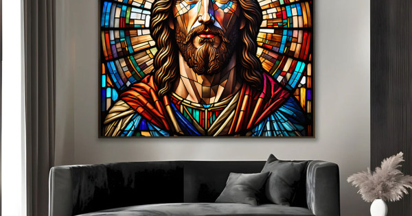 Isus vitraliu - Tablou religios | ViZIO ⭐⭐⭐⭐⭐