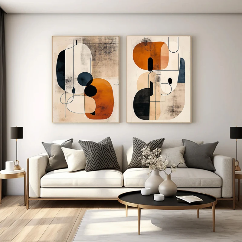 Contururi Emoționale - Set 2 Tablouri Boeme | ViZIO Tablouri Canvas
