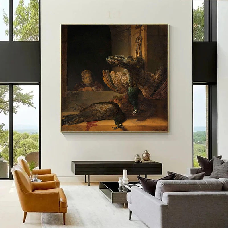 Natură statică cu păuni – Rembrandt | ViZIO Tablouri Canvas ️